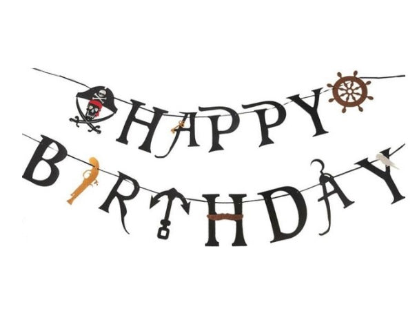Happy Birthday pirate banner – Perfectpartiesnz