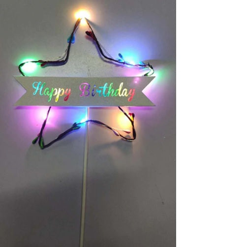 LED Light up Cake Topper - multi coloured – Perfectpartiesnz